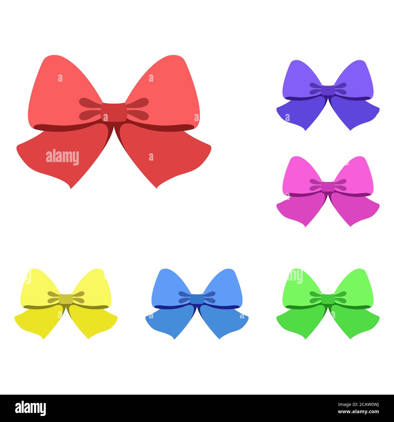 set of color bows. Vector illustration isolated on white background ...