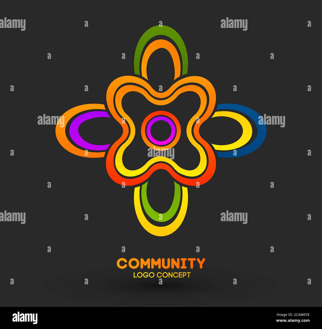 United community logo. Logo design company vector. Abstract modern icon ...