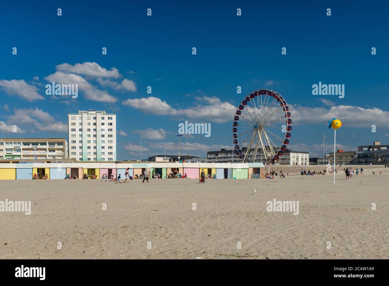 A summer's day on the beach of Berck-sur-Mer on the French Opal Coast ...