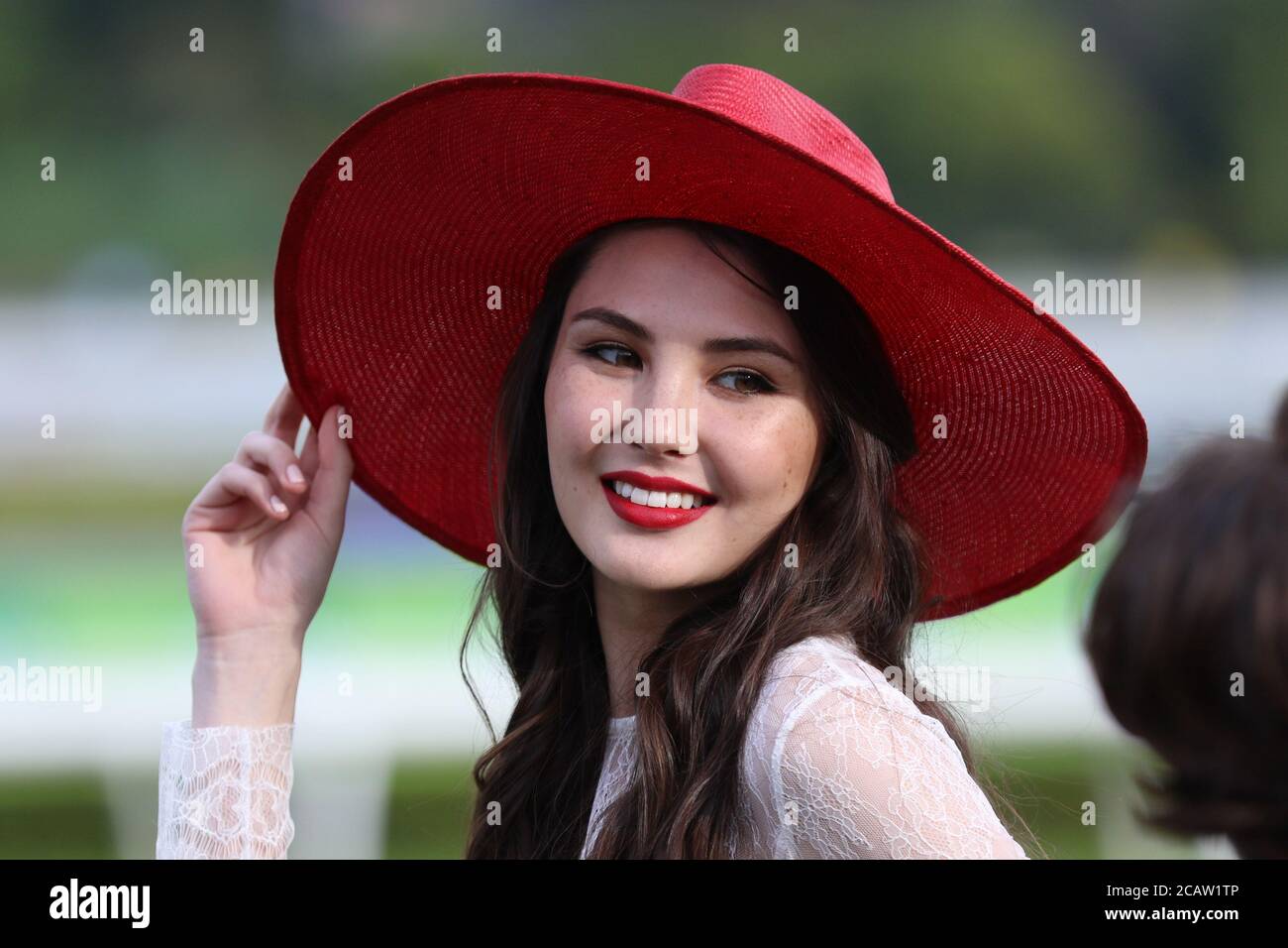 Jessica Song attends Colgate Optic White Stakes Day at Royal Randwick ...