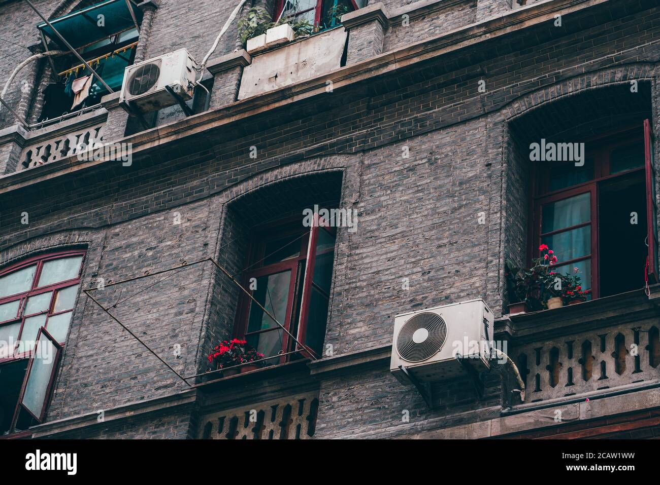 Street view of the historic buildings in Shanghai, China Stock Photo ...