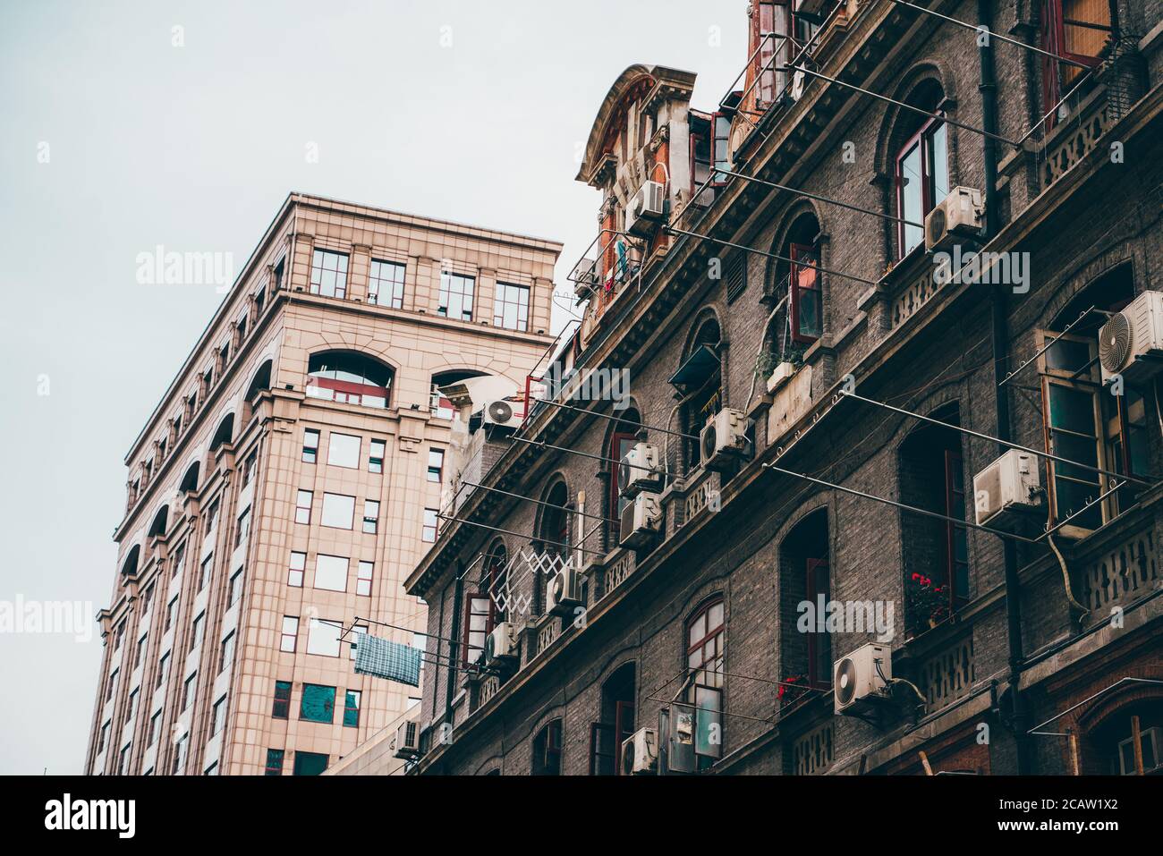Street view of the historic buildings in Shanghai, China Stock Photo ...