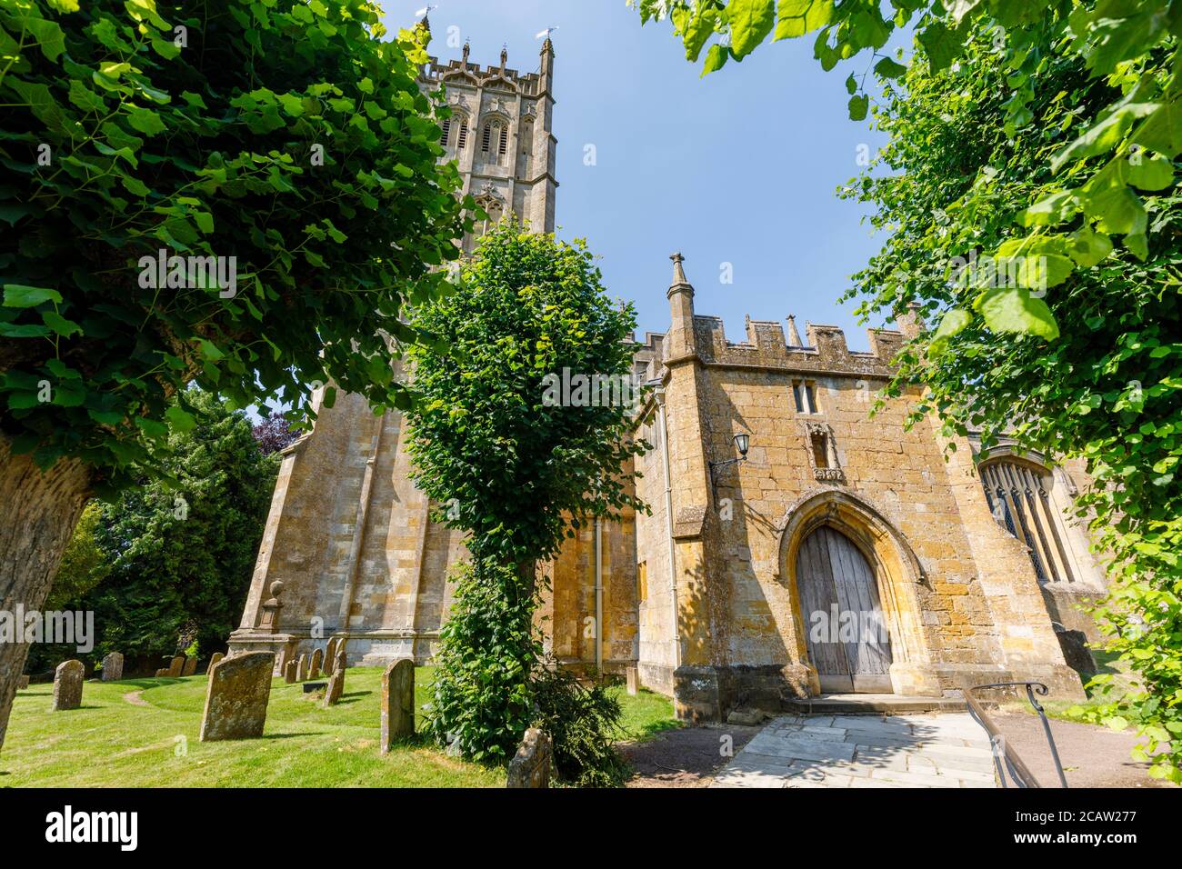 Exterior of Gothic architecture traditional parish wool church of St ...