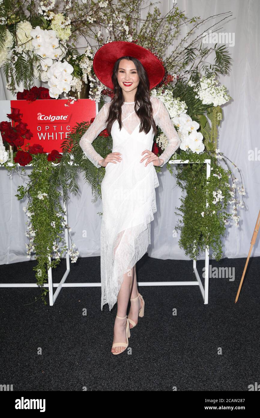 Jessica Song attends Colgate Optic White Stakes Day at Royal Randwick ...