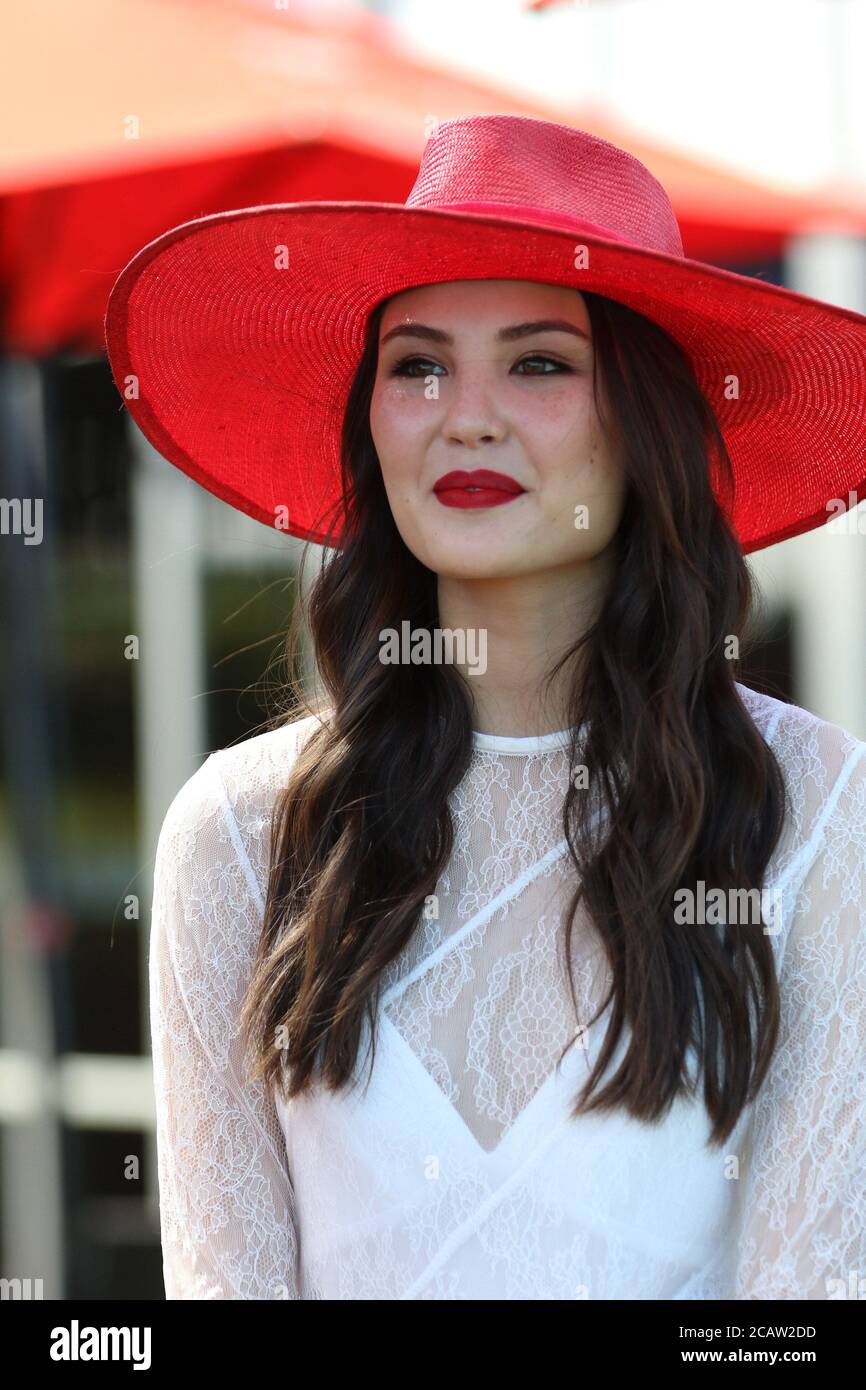 Jessica Song attends Colgate Optic White Stakes Day at Royal Randwick ...