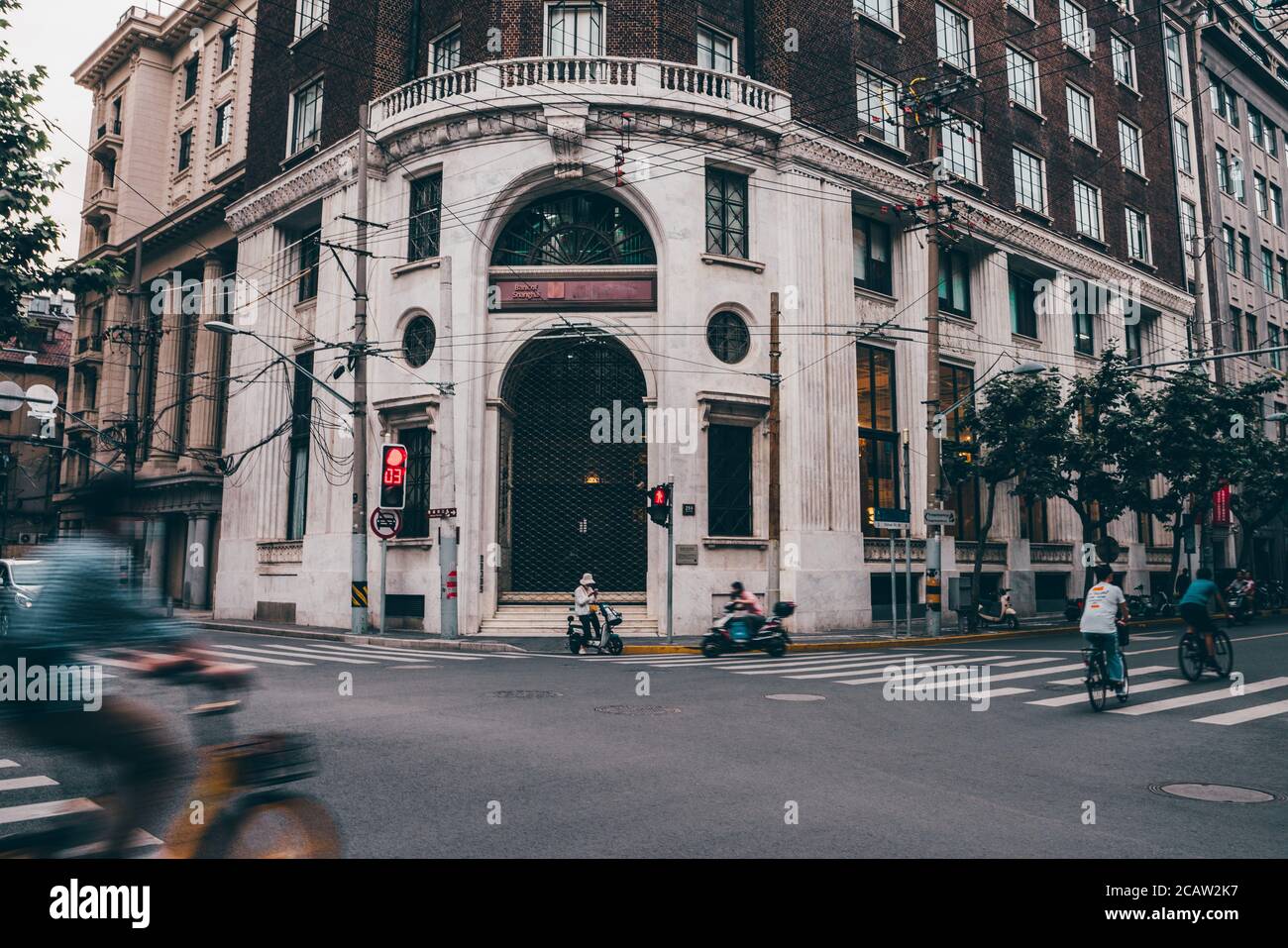 Street view of the historic buildings in Shanghai, China Stock Photo ...