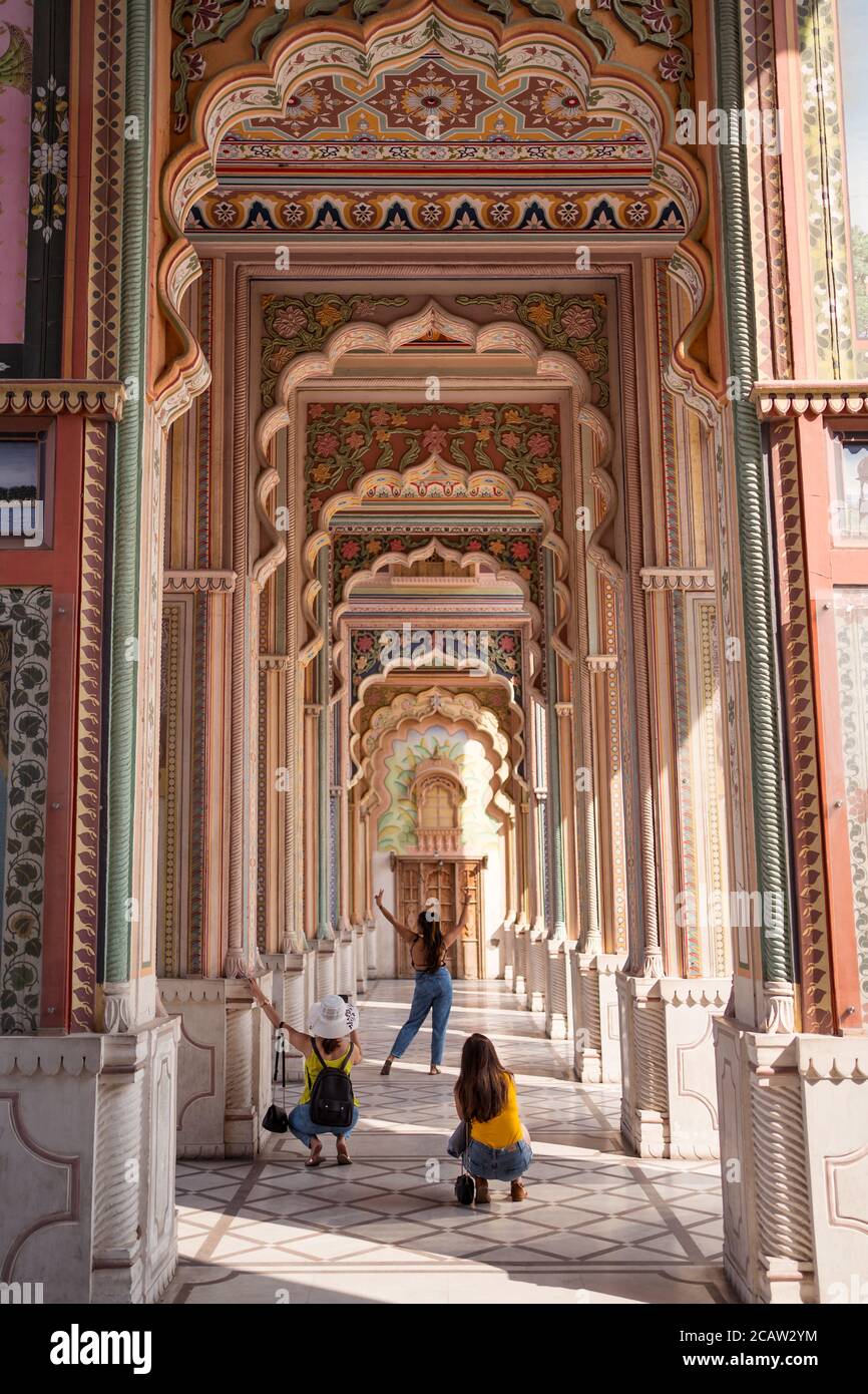 Jaipur / India - February 27, 2020: group of young Indian women taking ...