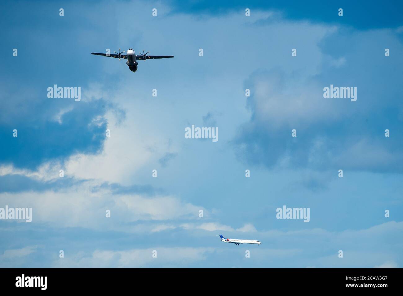 Helsinki / Finland - September 23, 2018: A Embraer E190 operated by SAS ...