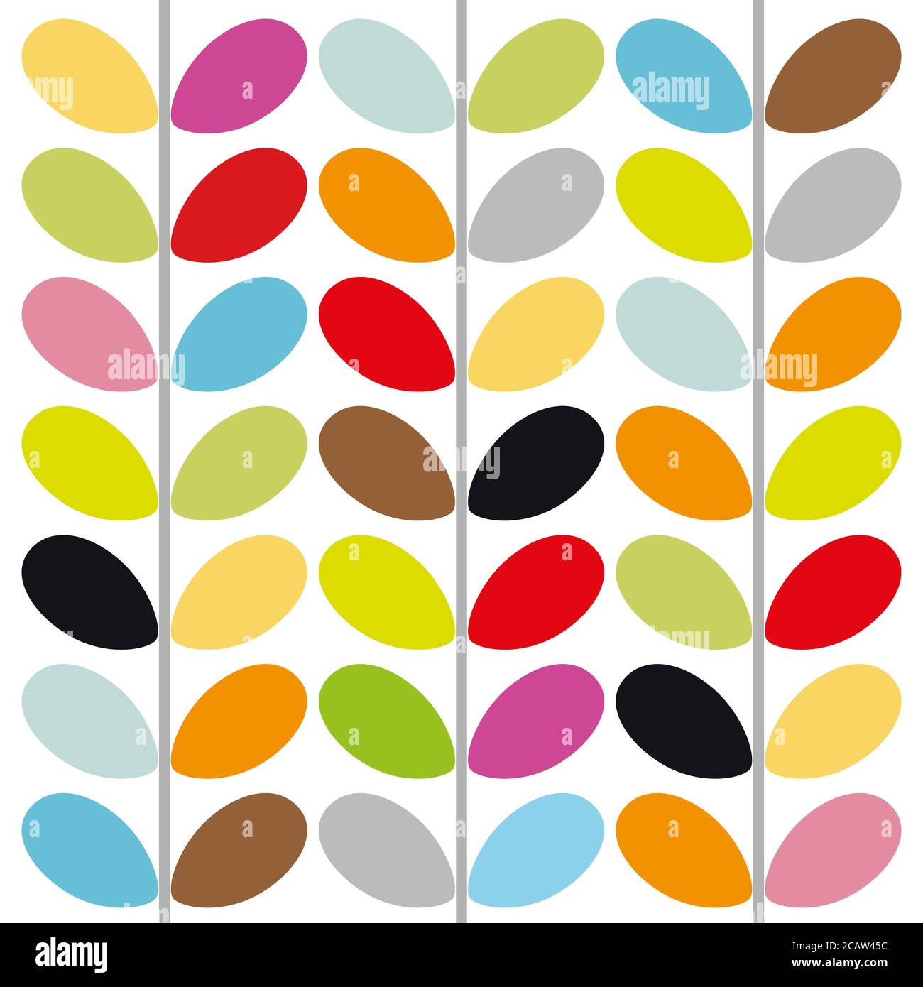 Illustration of colorful leaves attached to stems Stock Photo - Alamy