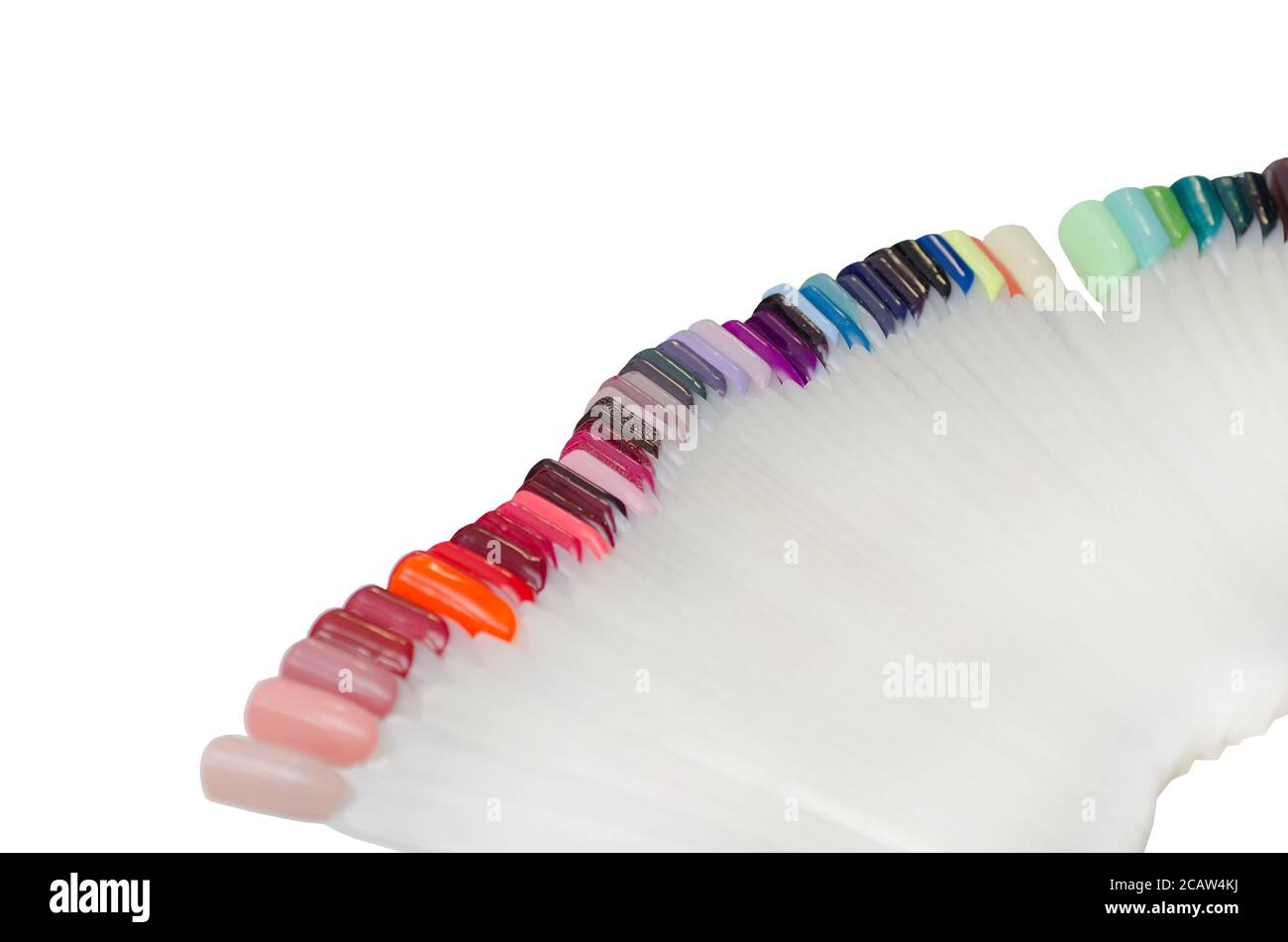 Palette color of nail polish, a wide variety. Isolate on white Stock ...
