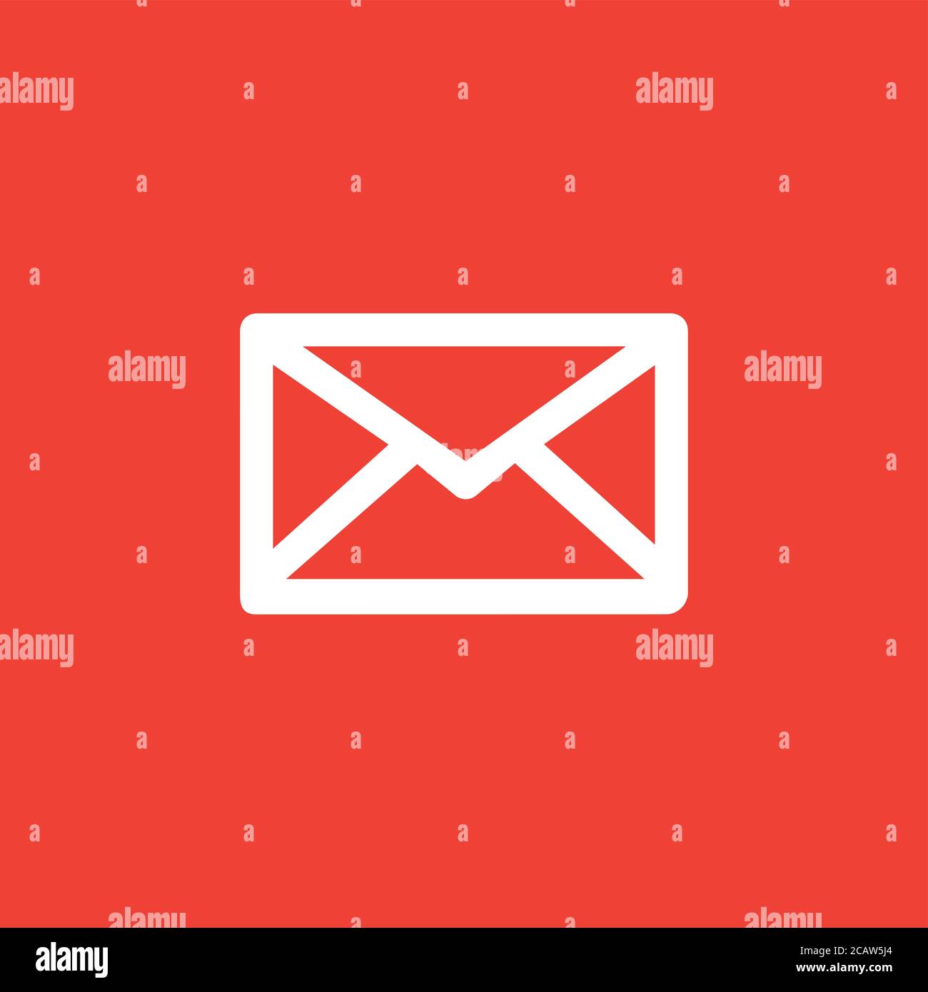 Email Icon On Red Background. Red Flat Style Vector Illustration Stock ...