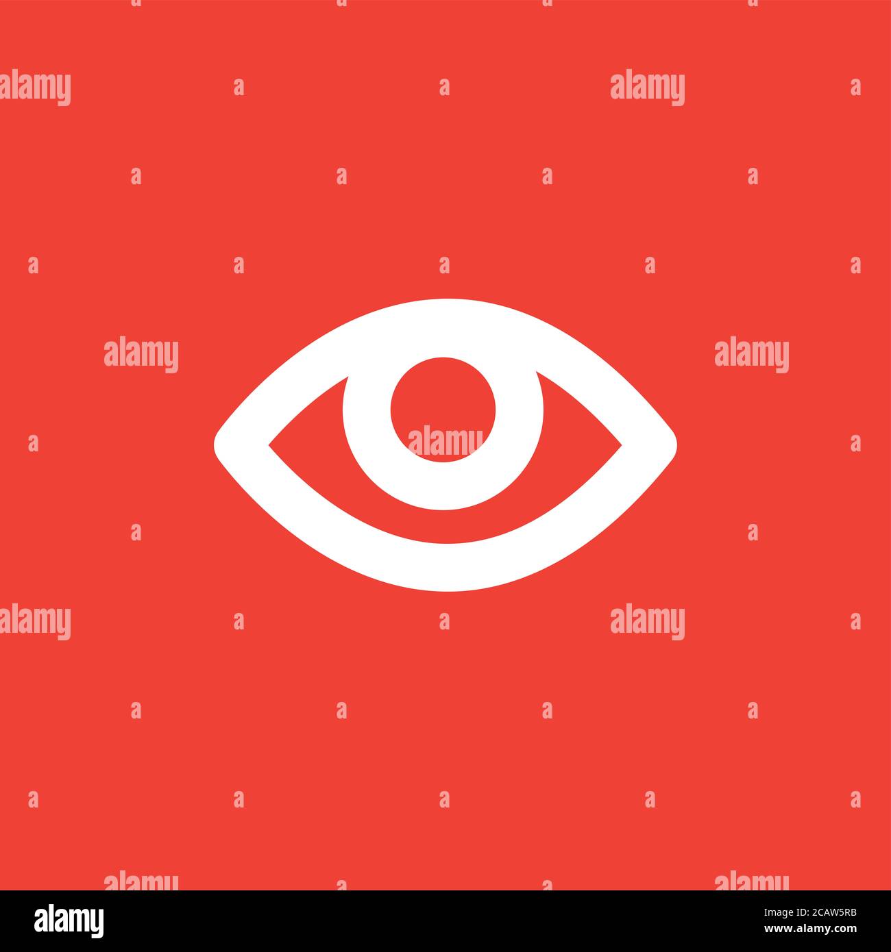 Eye Icon On Red Background. Red Flat Style Vector Illustration Stock ...