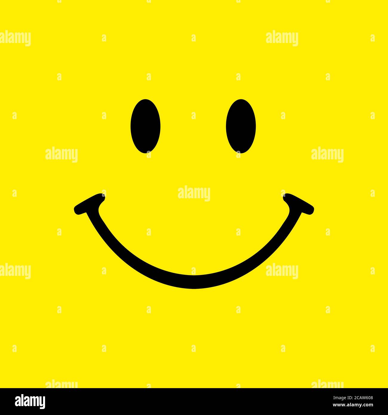 Illustration of smiley face on yellow background Stock Photo - Alamy