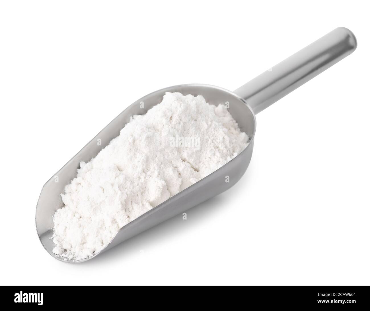 scoop with flour isolated on white Stock Photo - Alamy
