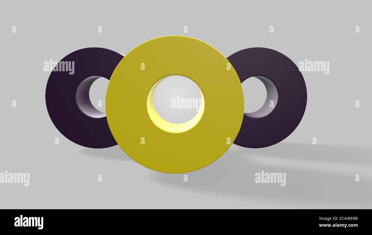 3d render round shape side view on white background Stock Photo - Alamy