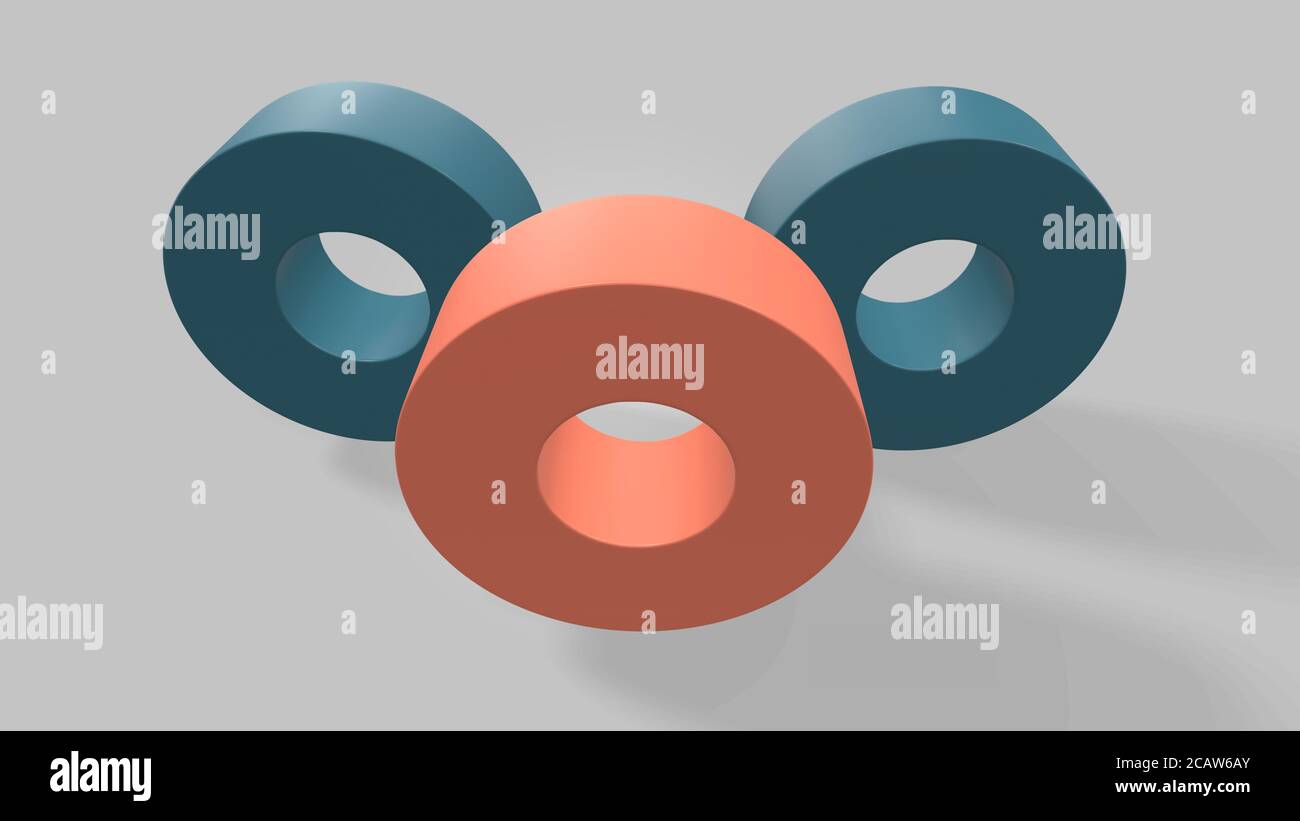 3d render round shape top view on white background Stock Photo - Alamy