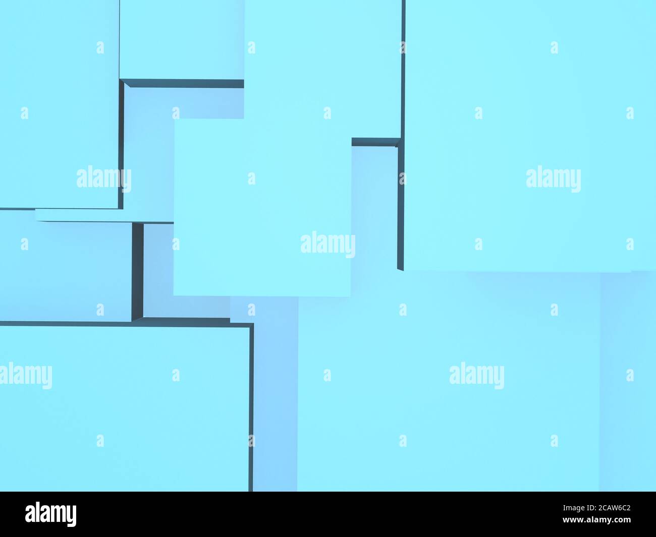 3d render Abstract 3d background with different Boxes seen from above ...