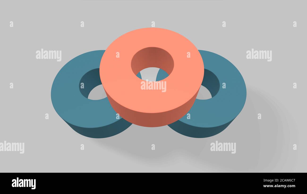 3d render round shape top view on white background Stock Photo - Alamy