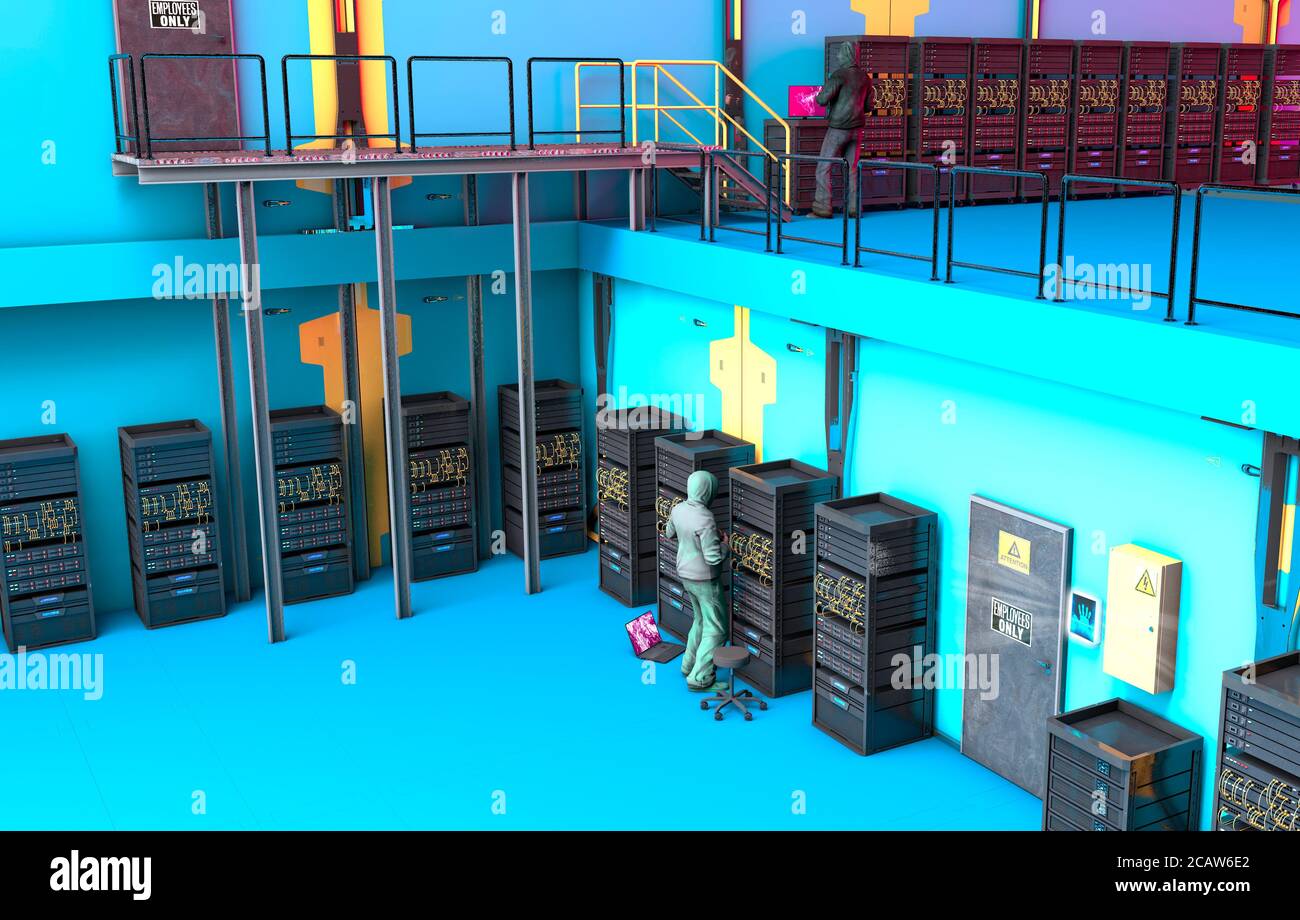 Hackers In Action On Large Corporate Servers Pirated Information And