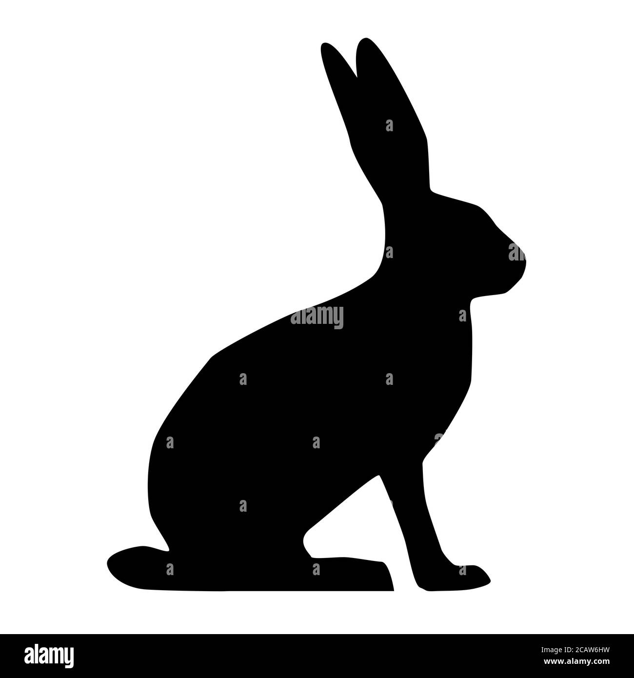 Illustration of a rabbit silhouette isolated on a white background ...