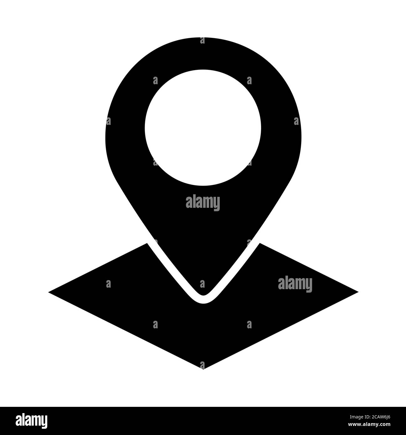 Illustration of a black loaction icon isolated on a white background ...