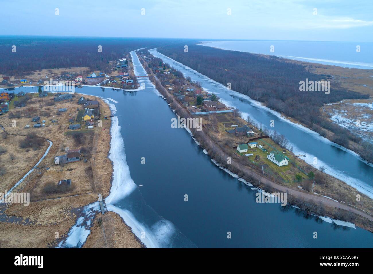 Over the ancient canals of the Mariinskaya Shipping System on a March ...
