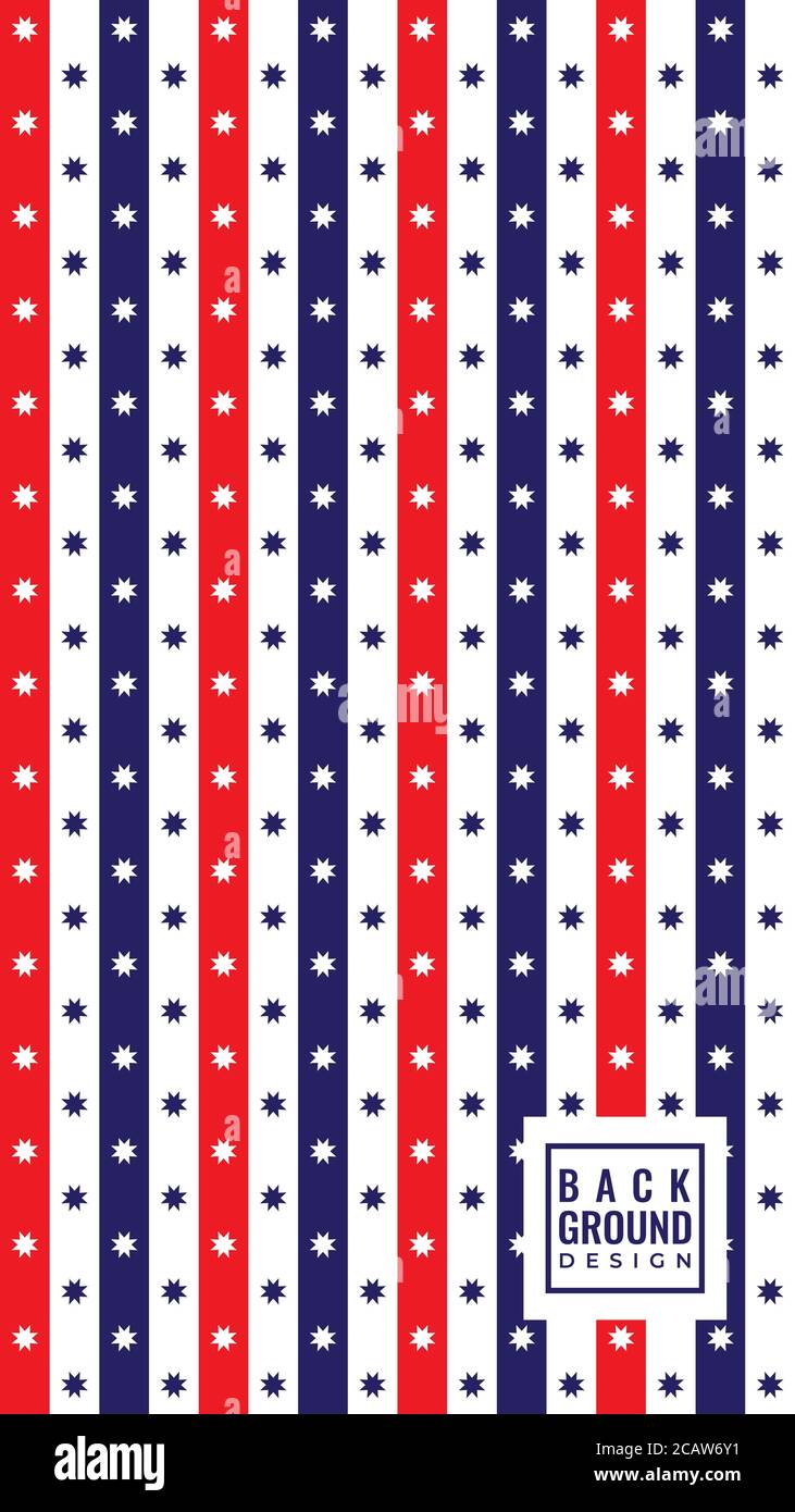 Vectical stripe lines with octagonal stars ornament. American style ...