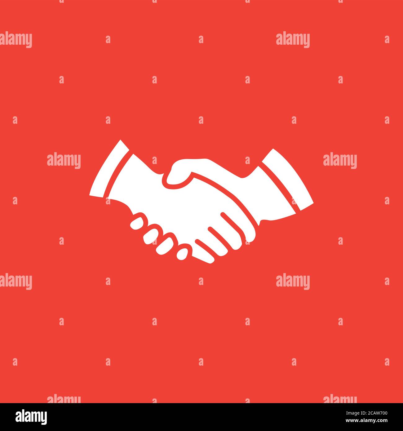 Handshake Icon On Red Background. Red Flat Style Vector Illustration ...