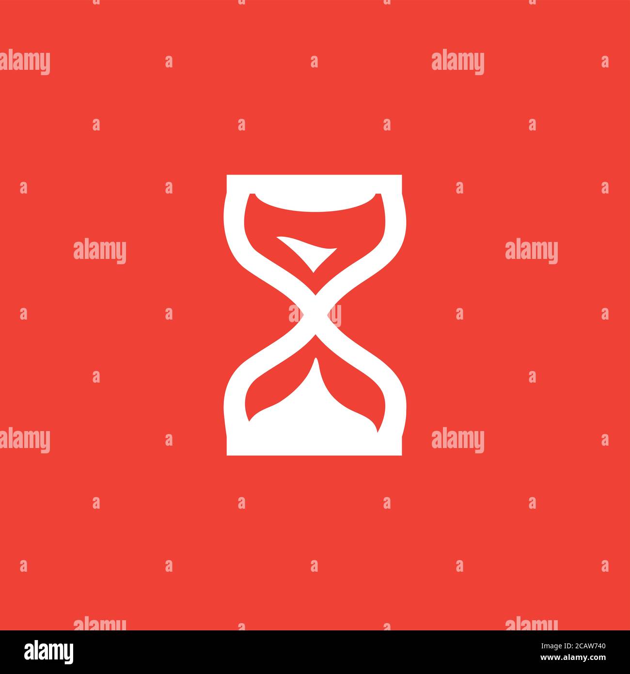 Hourglass Icon On Red Background. Red Flat Style Vector Illustration ...