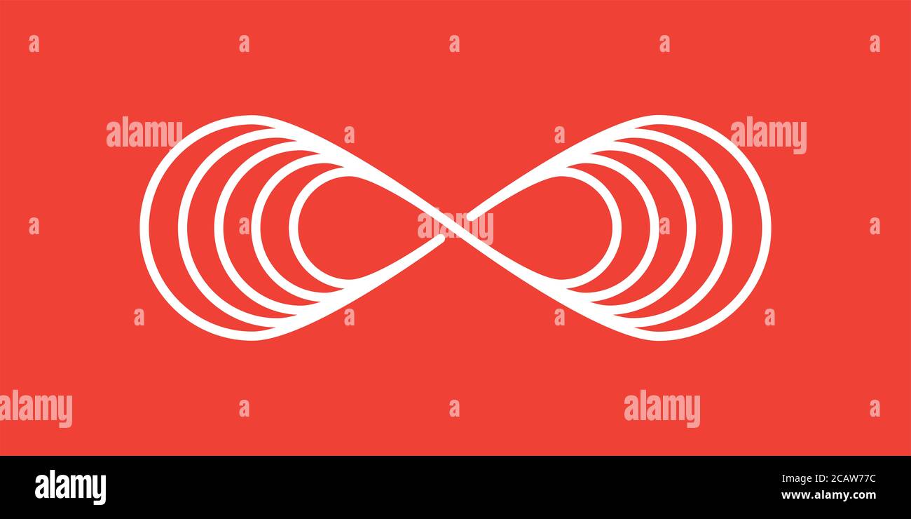 Infinity Illustration On Red Background. Red Flat Style Vector ...