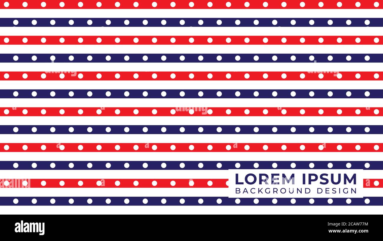 Horizontal stripe lines with dots ornament. American background design ...