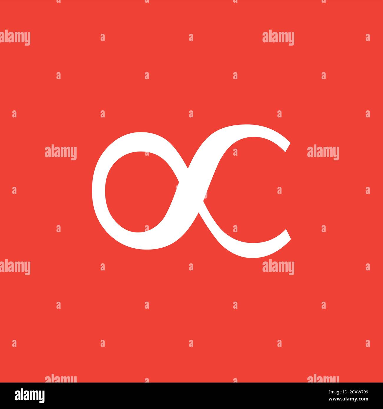Infinity Icon On Red Background. Red Flat Style Vector Illustration ...
