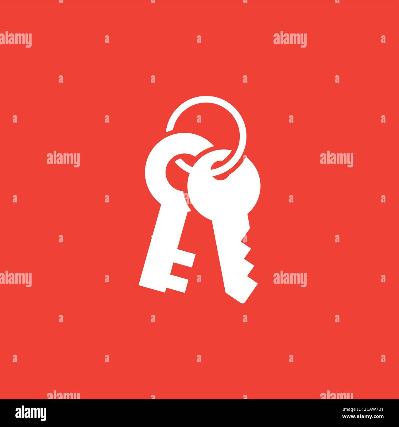 Key Icon On Red Background. Red Flat Style Vector Illustration Stock ...