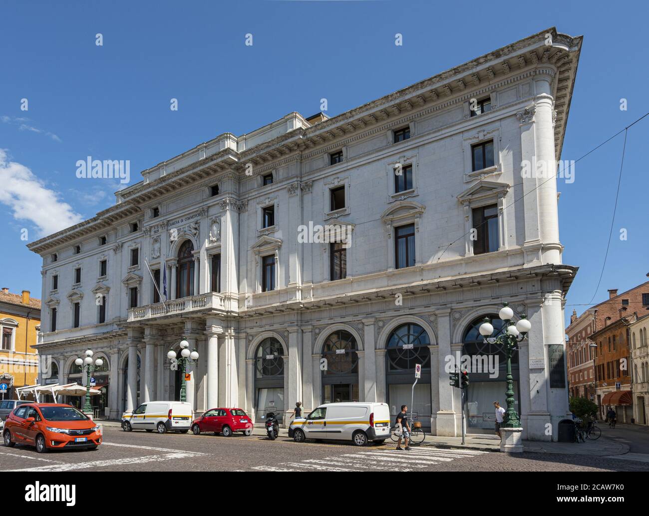 Ferrara, Italy. August 6, 2020. the palace headquarters of the Chamber ...