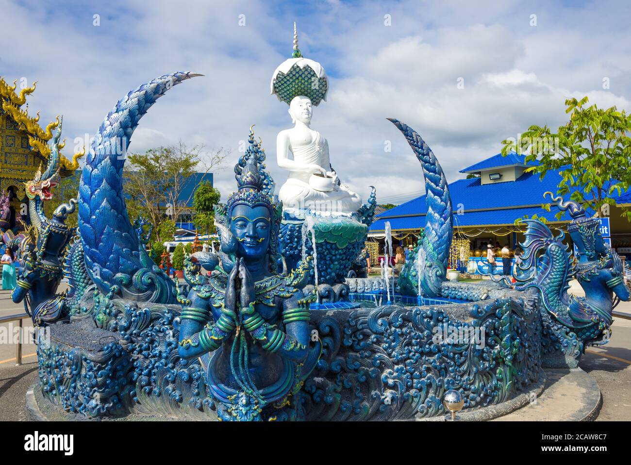 CHIANG RAY, THAILAND - DECEMBER 17, 2018: A modern fountain with a ...