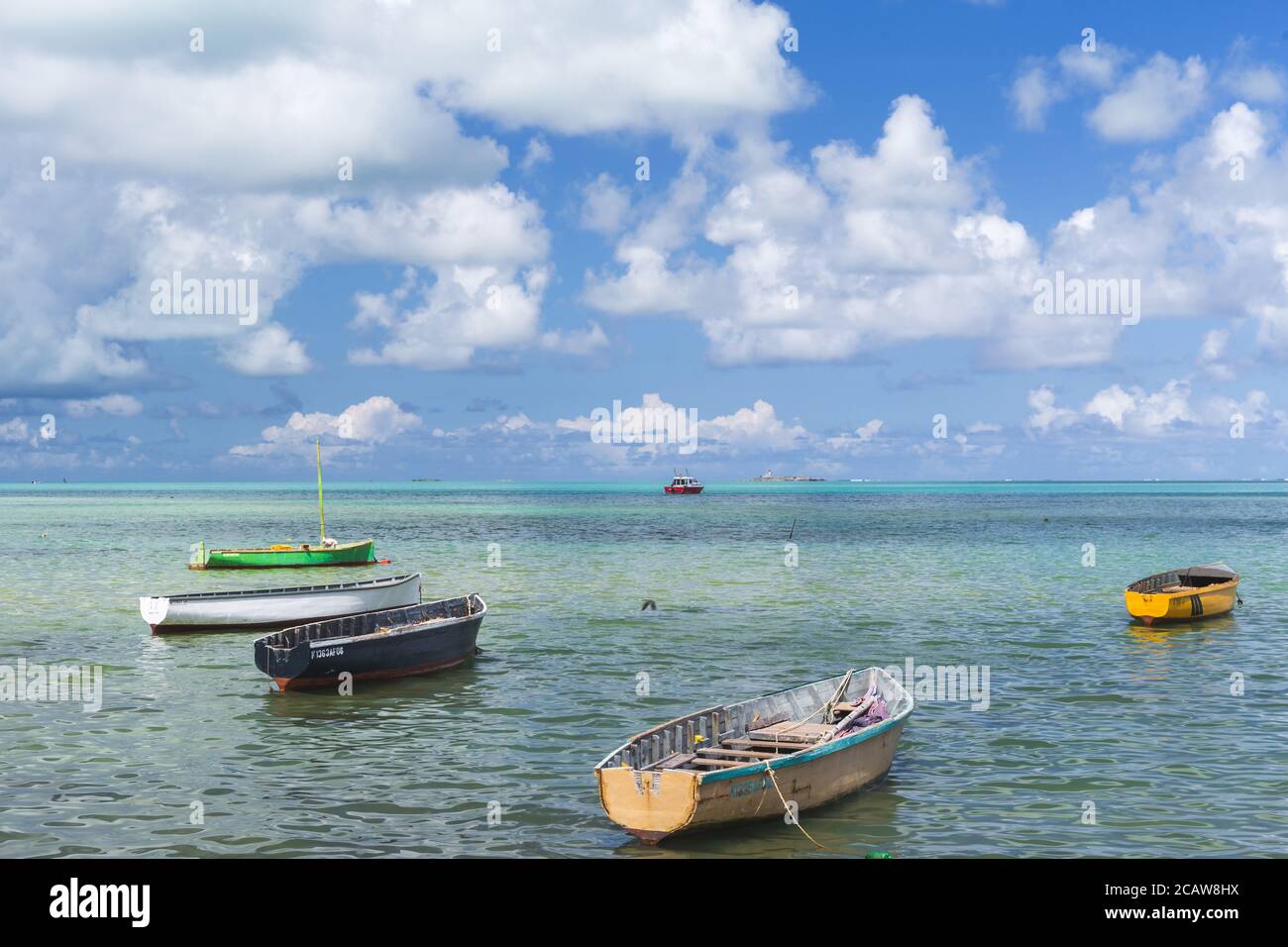 Waterfront view with boats, Mahebourg, Mauritius Stock Photo - Alamy