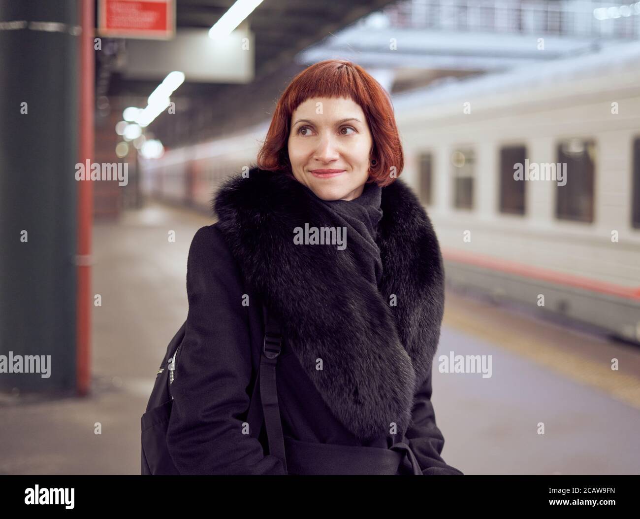 Beautiful girl on train tracks hi-res stock photography and images - Alamy