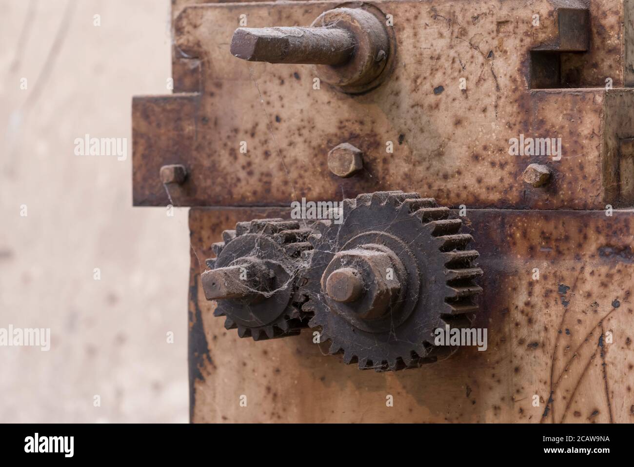 Old heavy machinery parts rusting and decayed but now preserved in ...