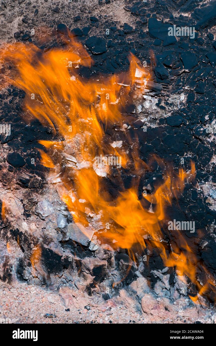 Yanar Dag, Natural Gas Fire, Absheron district, Azerbaijan, Middle East ...