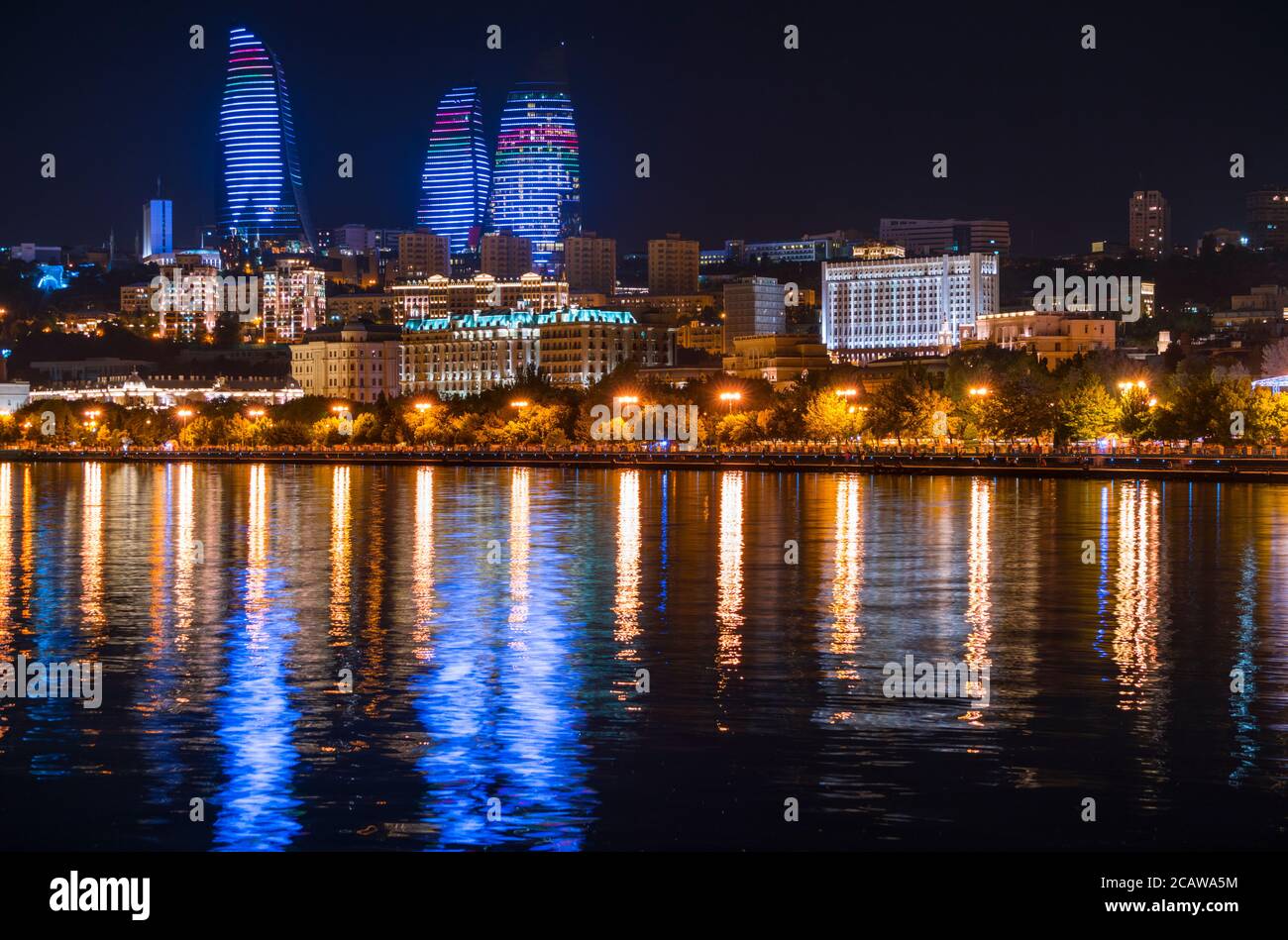 Flame Towers, Baku City, Azerbaijan, Middle East Stock Photo - Alamy