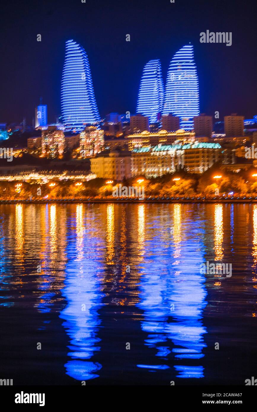 Flame Towers, Baku City, Azerbaijan, Middle East Stock Photo - Alamy