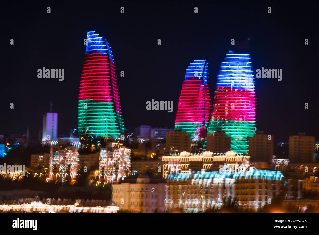 Flame Towers, Baku City, Azerbaijan, Middle East Stock Photo - Alamy
