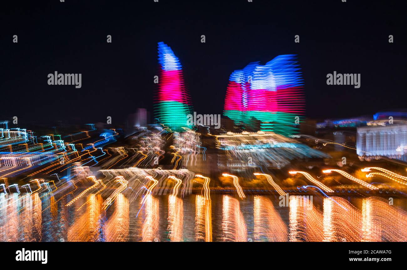 Flame Towers, Baku City, Azerbaijan, Middle East Stock Photo - Alamy