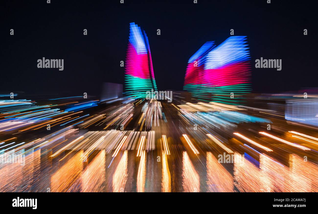 Flame Towers, Baku City, Azerbaijan, Middle East Stock Photo - Alamy