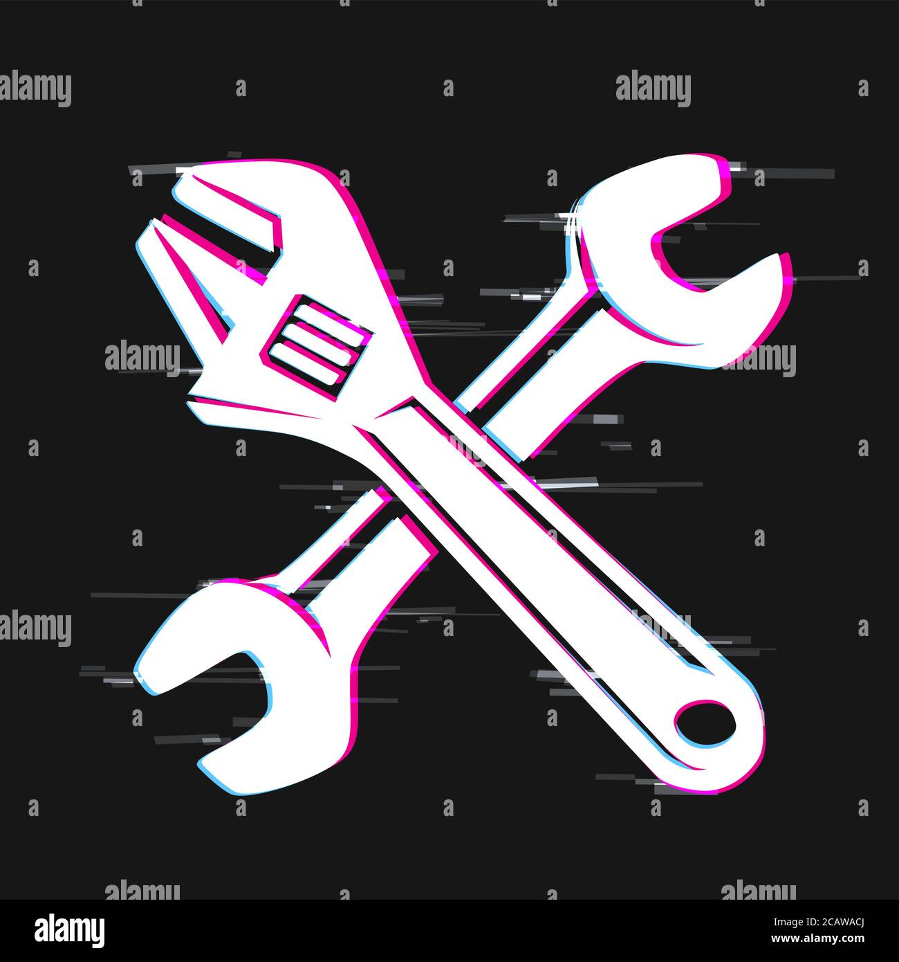 repair wrench sign glitch design Stock Vector Image & Art - Alamy