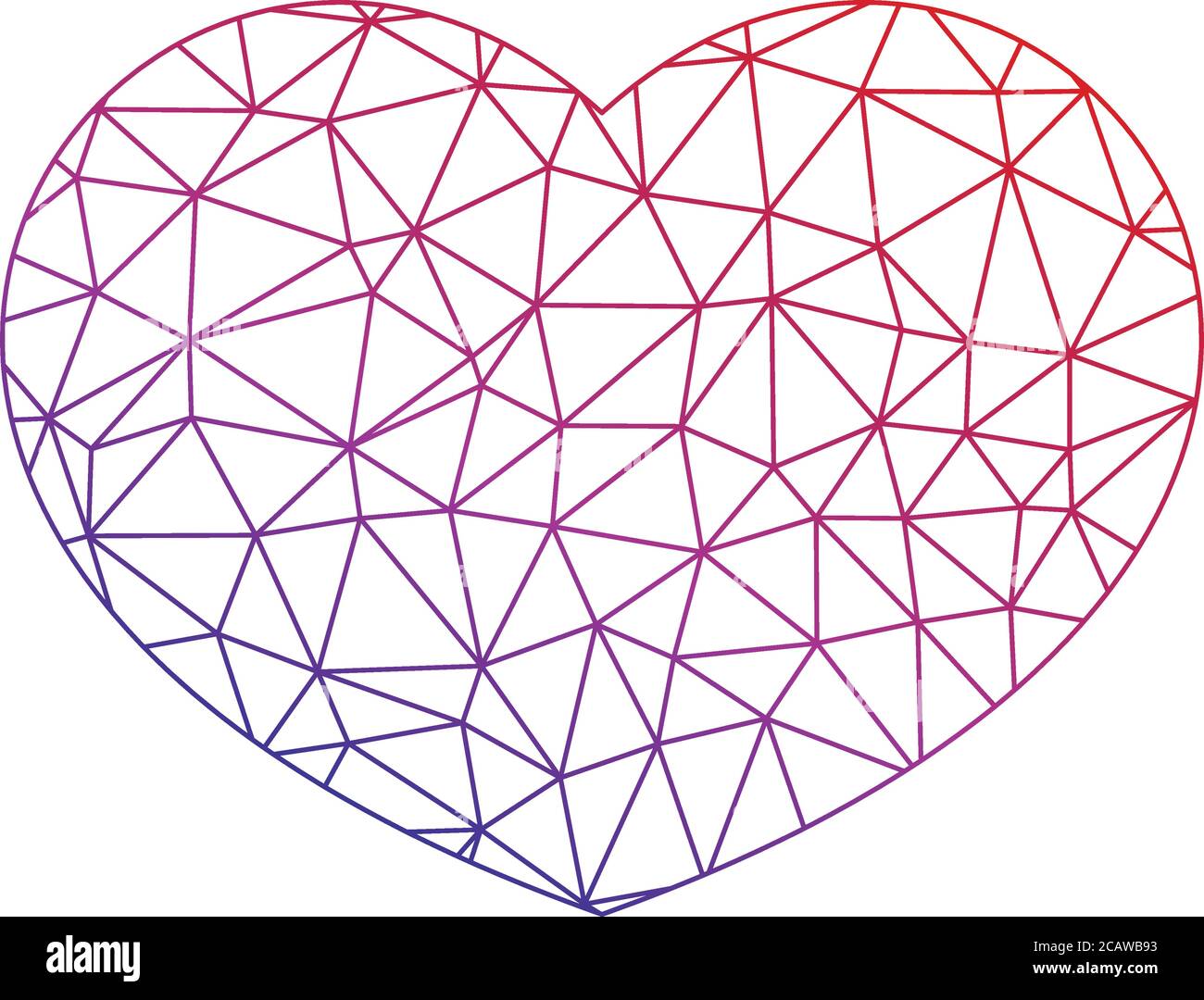 Low poly net heart. Symbol of love and St Valentines Day. Vector ...