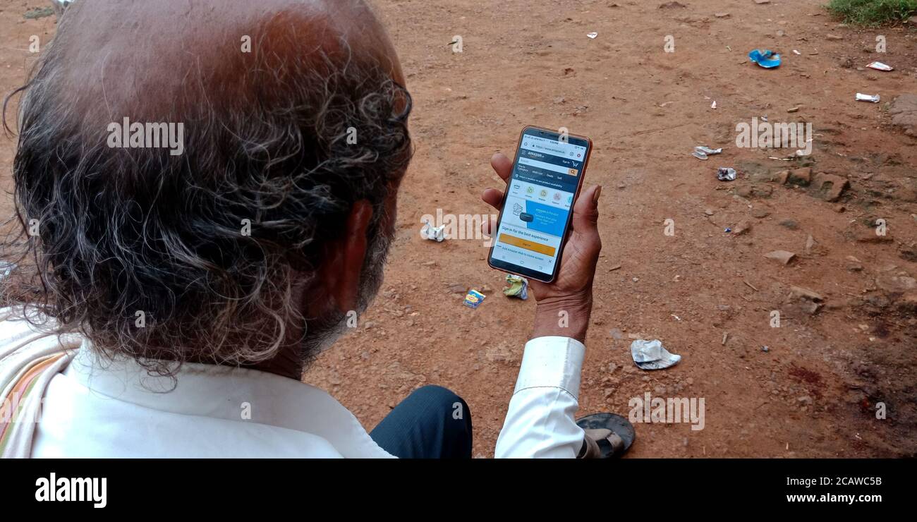 District Katni, Madhya Pradesh, India - 20 August 2019: Amazon log in ...