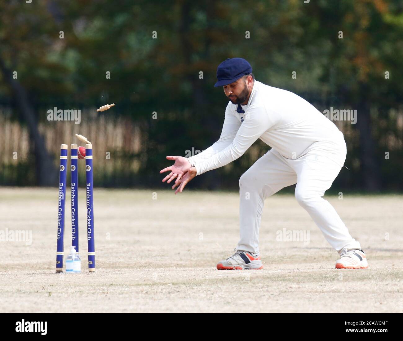 RAINHAM, United Kingdom, AUGUST 08:Jas Hothi of Rainham CC during ...