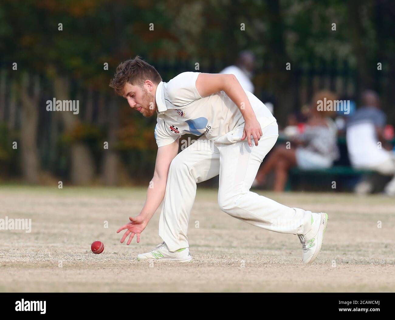 RAINHAM, United Kingdom, AUGUST 08: Archie Trow of Walthamstow CCduring ...