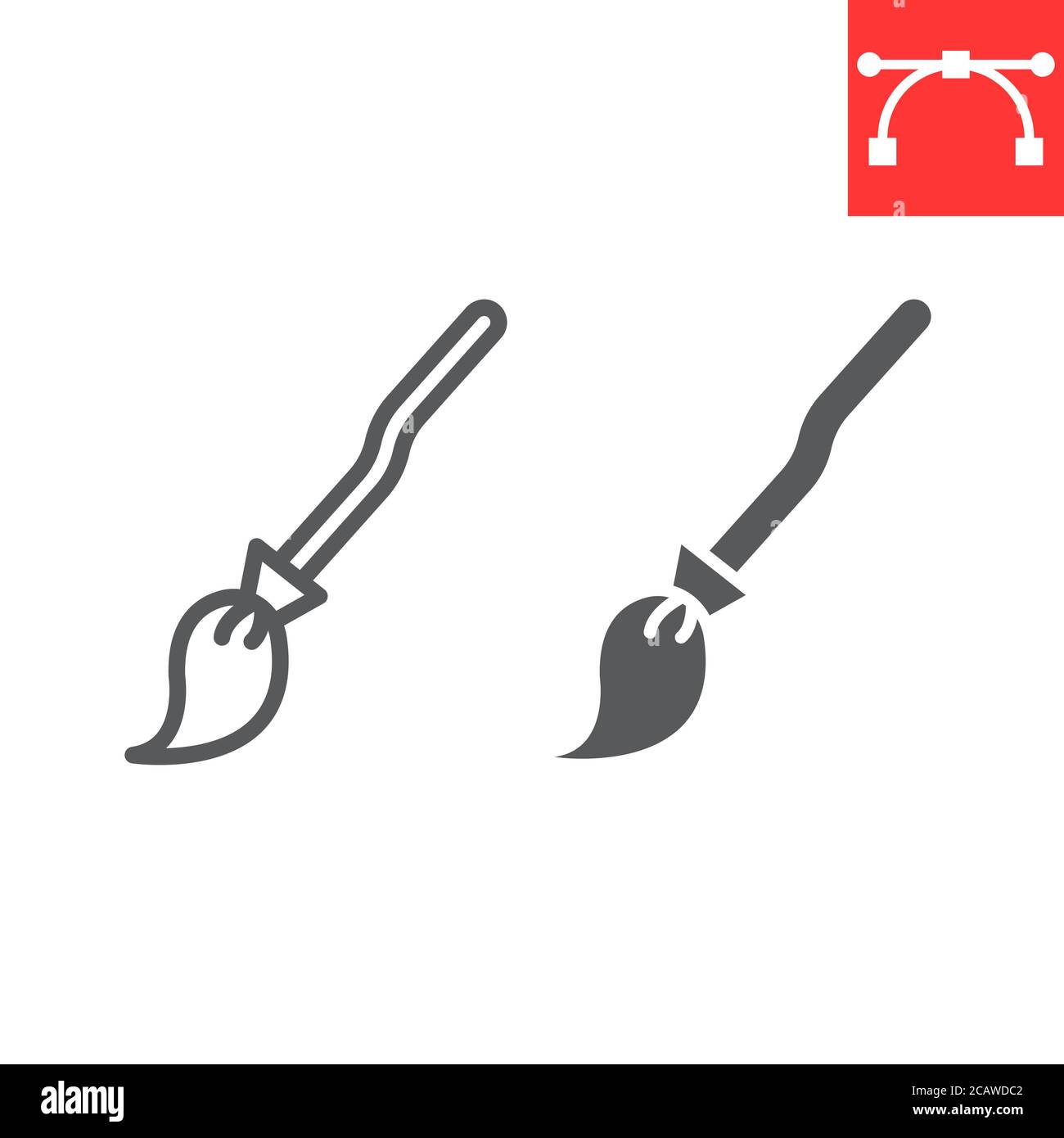 Witch broom line and glyph icon, halloween and scary, broom sign vector ...